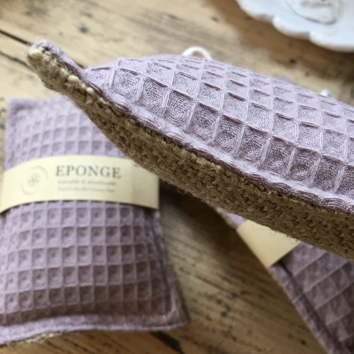 Eponge Lavable Nid D'Abeille Lavande/Jute Naturel Recylé | L'Atelier De ...